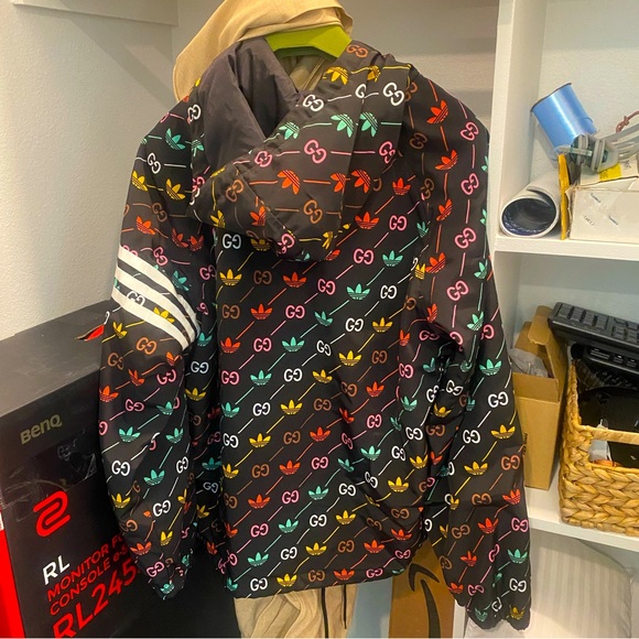 Gucci | Jackets & Coats | Gucci Multicolor Logo Lightweight Jacket ...
